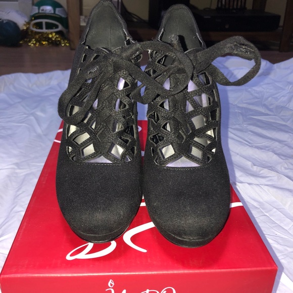 Impo | Shoes | Impo Black Lace Up Heel Ankle Booties | Poshmark